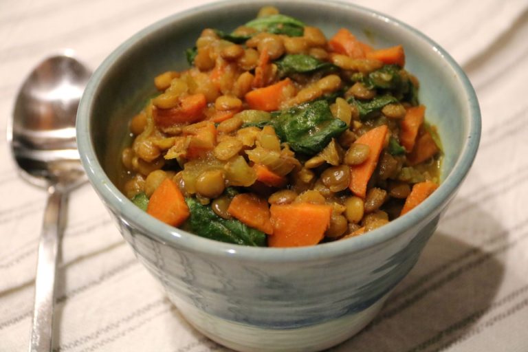 Vegetarian Stewed Curried Lentils - Move Daily