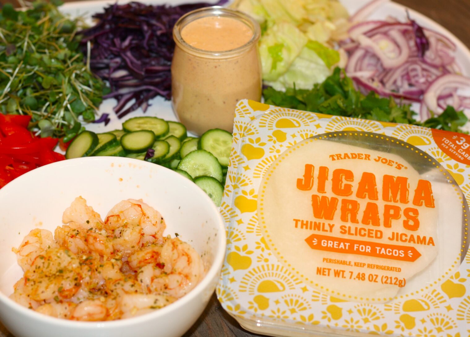 Garlic Shrimp Tacos with Jicama Wraps - Move Daily